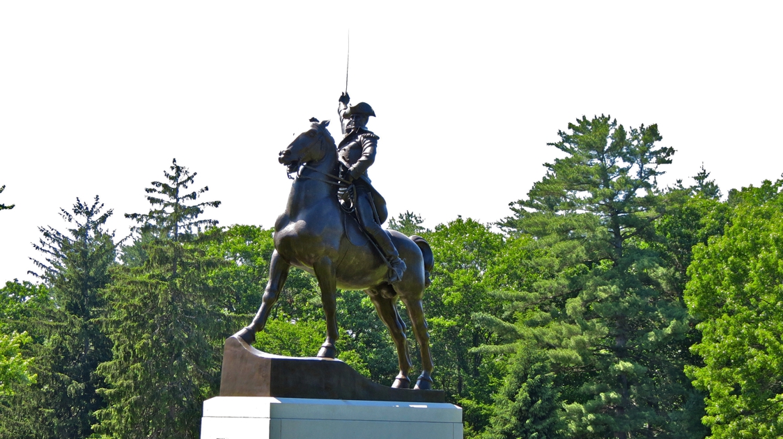 Equestrian statue of John Stark in NH Manchester US