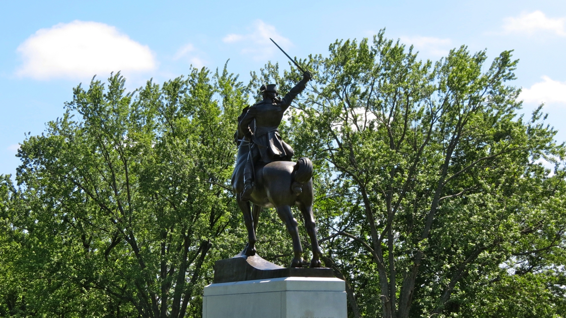 Equestrian statue of John Stark in NH Manchester US