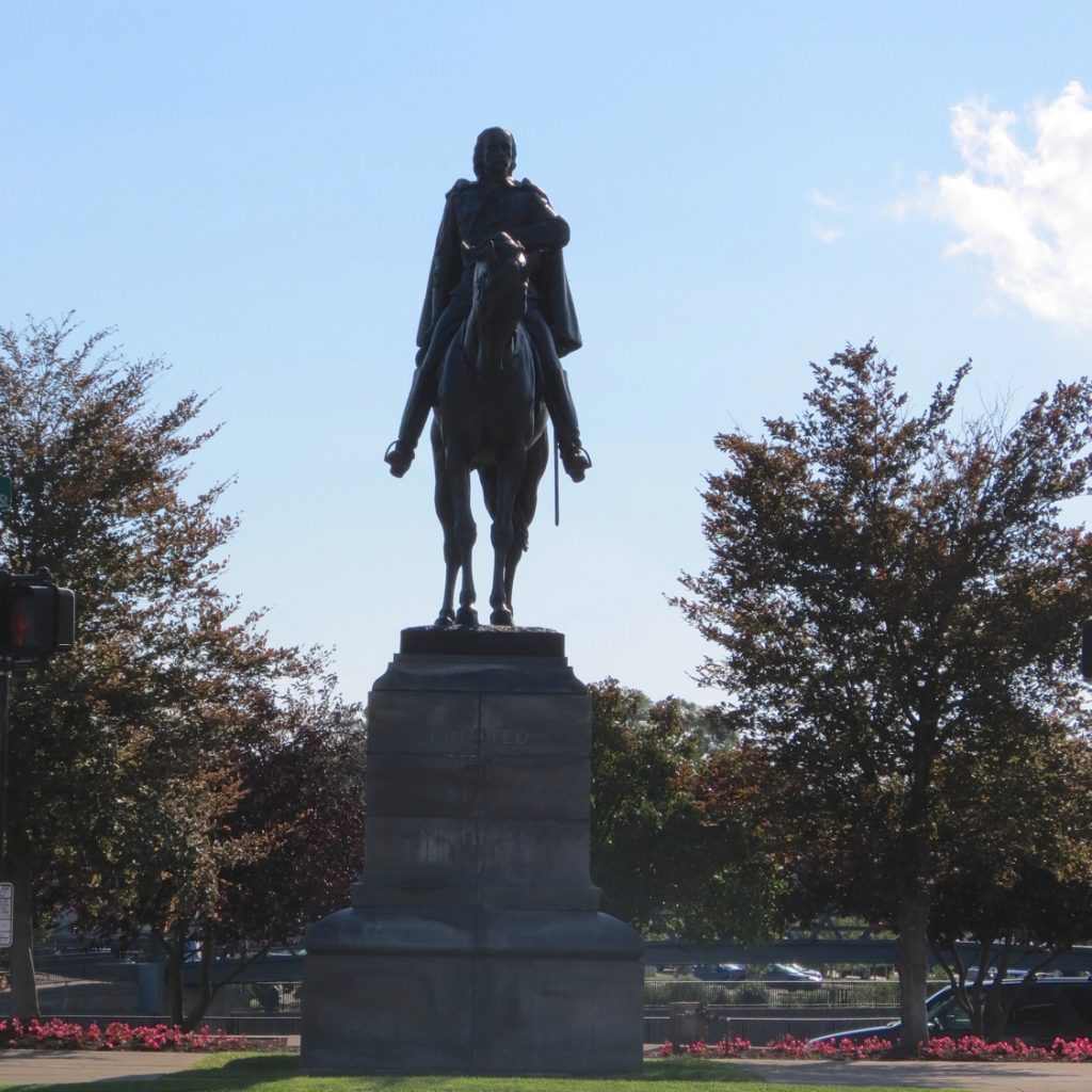 Equestrian statue of George Armstrong Custer in MI Monroe US