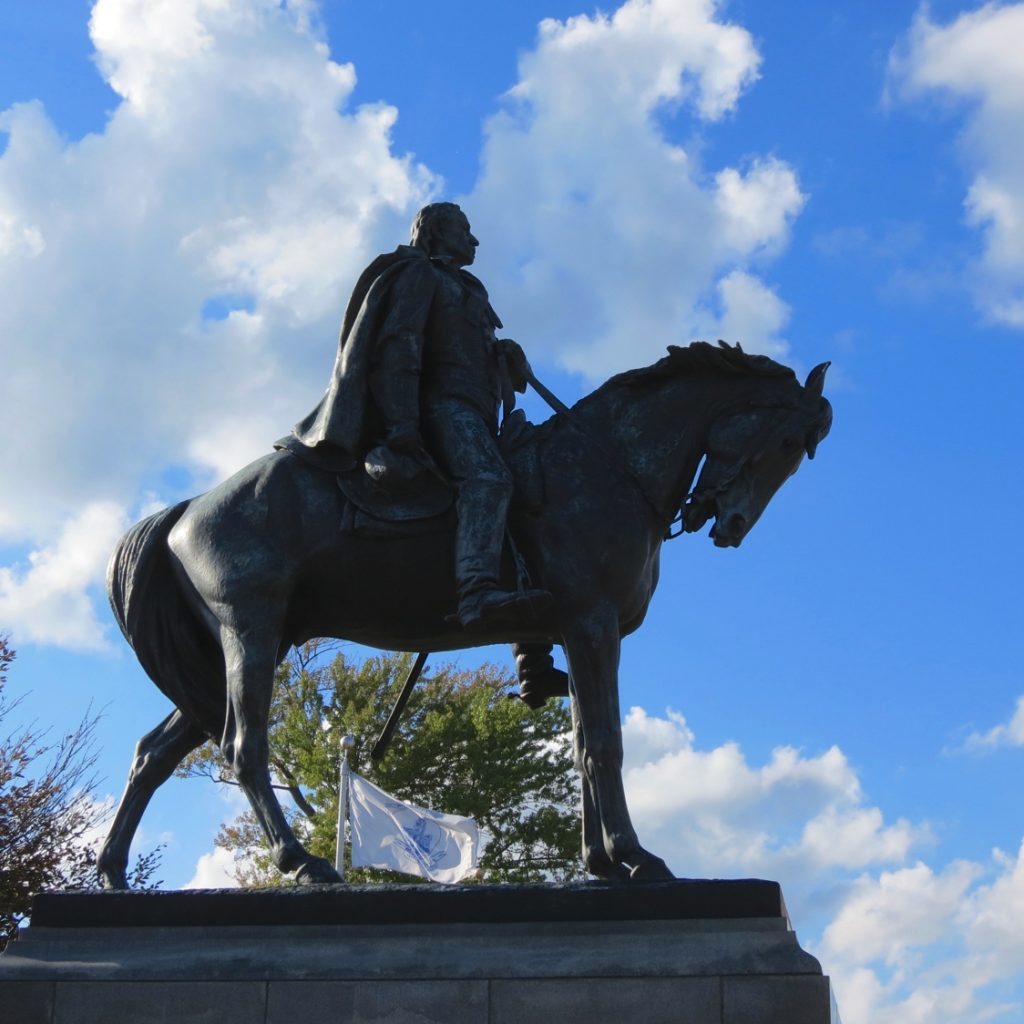 Equestrian statue of George Armstrong Custer in MI Monroe US