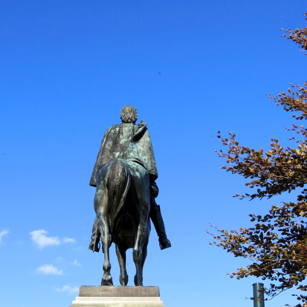 Equestrian statue of George Armstrong Custer in MI Monroe US