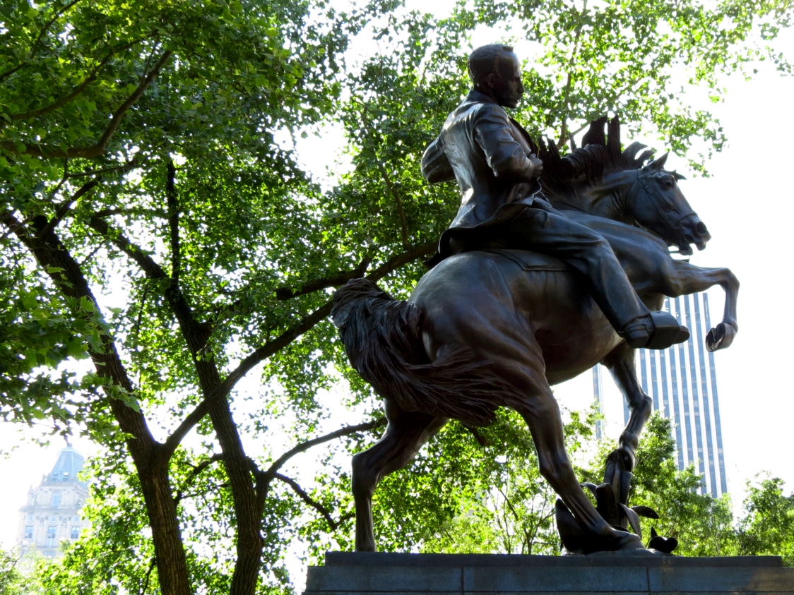 Equestrian statue of Jose Julian Marti in NY New York City US