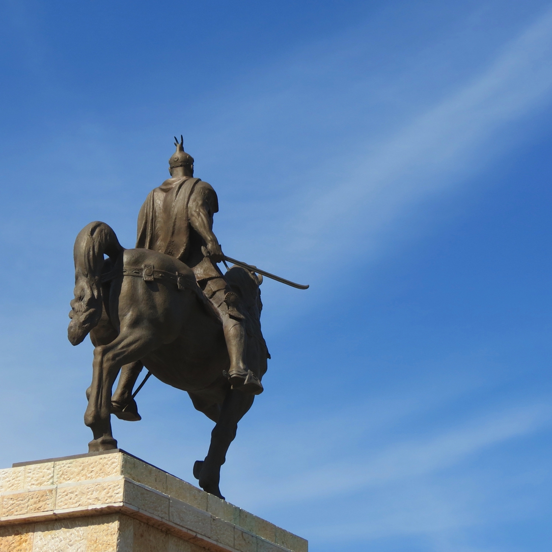 Equestrian statue of George Kastrioti Skanderbeg in MI Rochester US