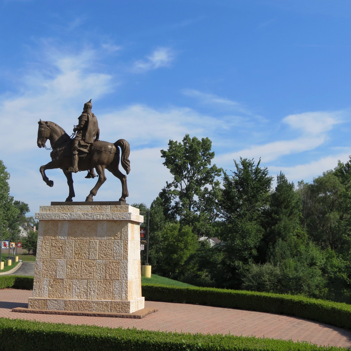 Equestrian statue of George Kastrioti Skanderbeg in MI Rochester US