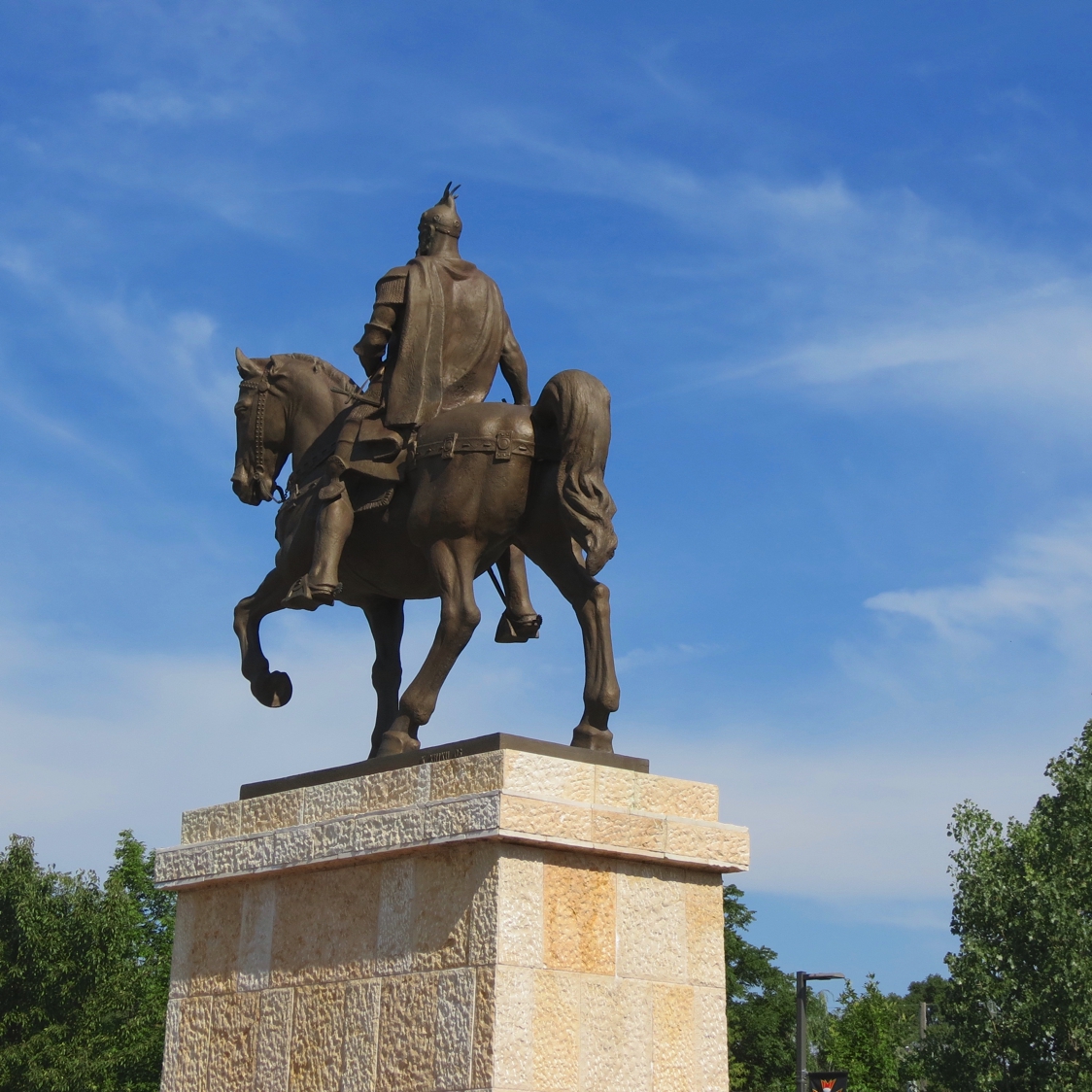 Equestrian statue of George Kastrioti Skanderbeg in MI Rochester US