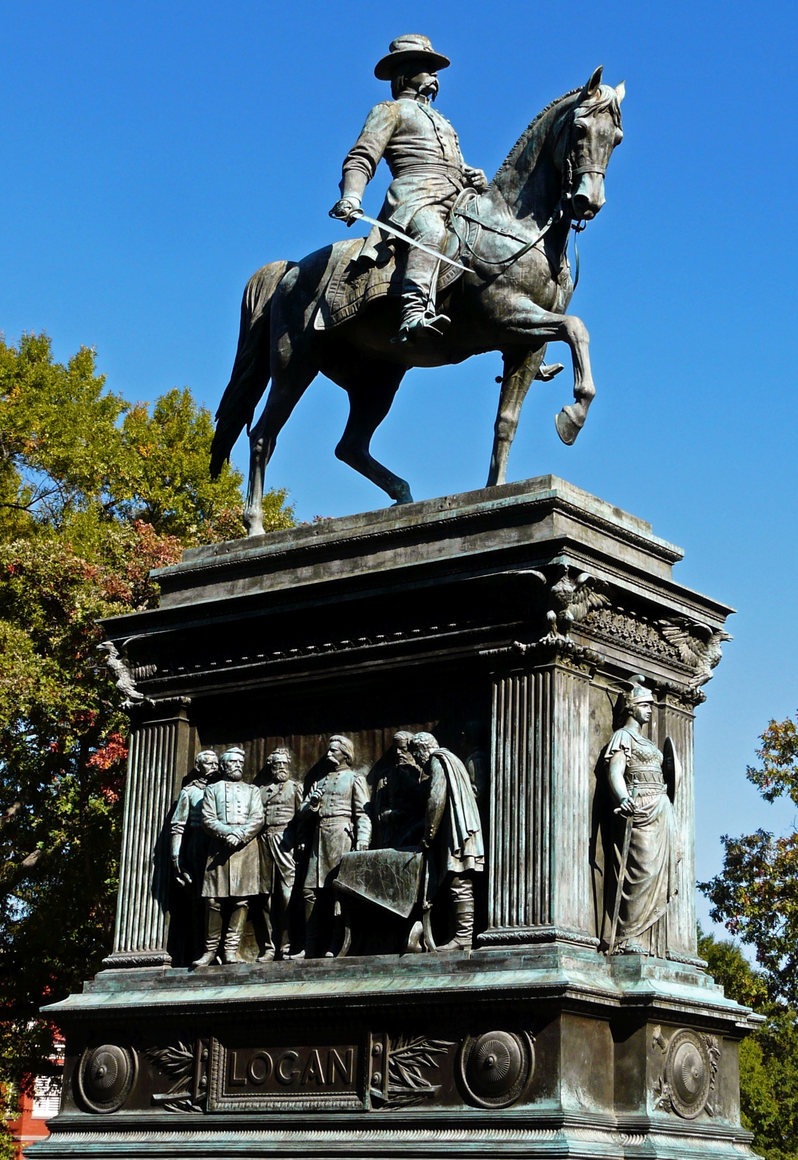 Equestrian statue of John Logan in Washington D.C. US