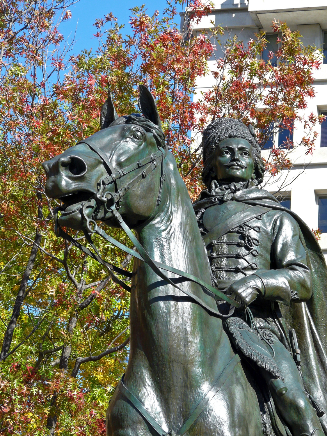 Equestrian statue of Casimir Pulaski in Washington D.C. US
