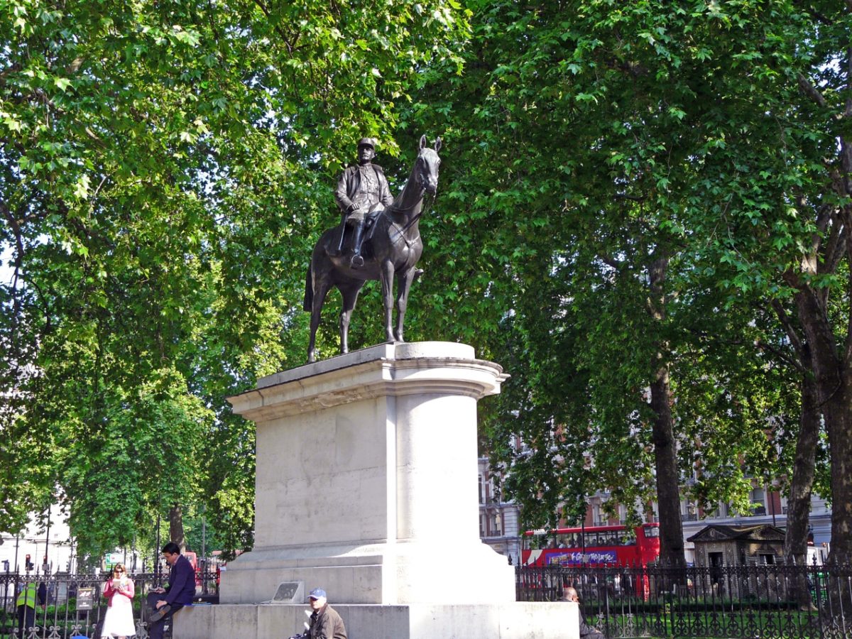 Equestrian statue of Ferdinand Foch in London UK