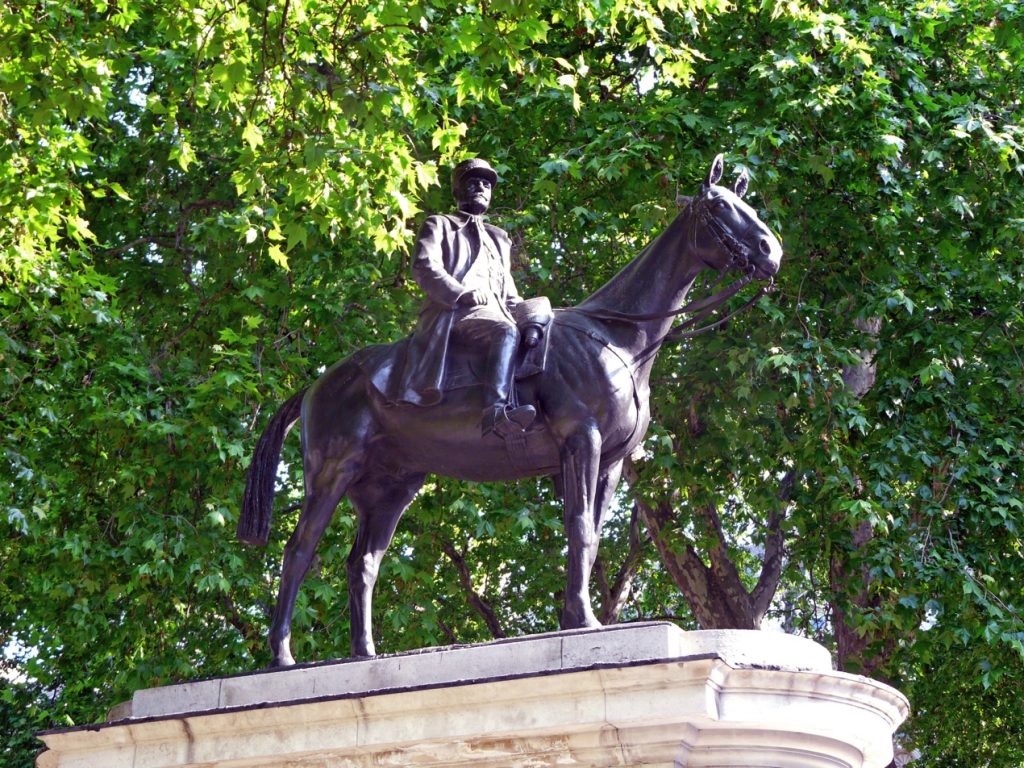 Equestrian statue of Ferdinand Foch in London UK