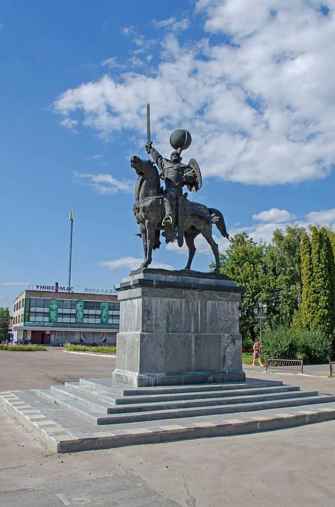 Equestrian statue of Igor of Novgorod-Seversky in Chernigov region Ukraine