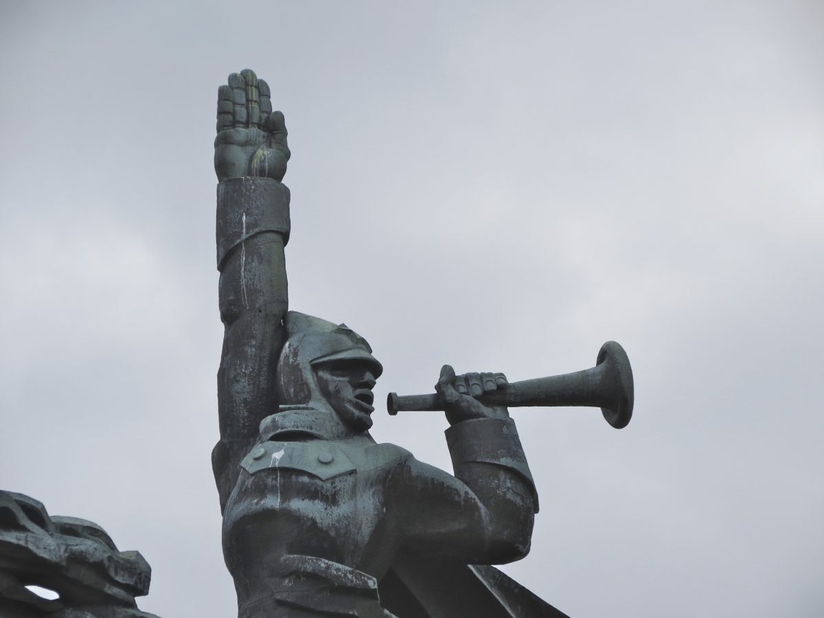 Equestrian statue of Semyon Budyonny in Olesko Ukraine