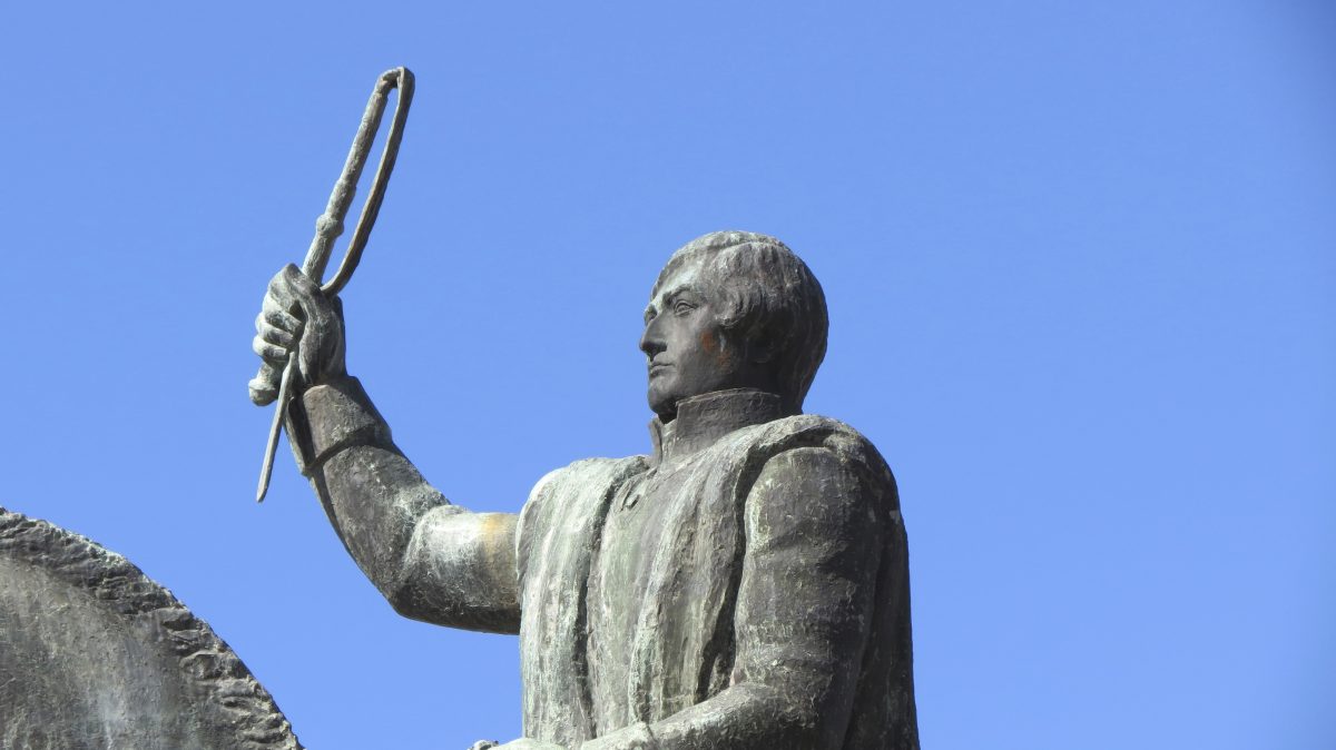 Equestrian statue of Fructuosa Rivera in Montevideo Uruguay