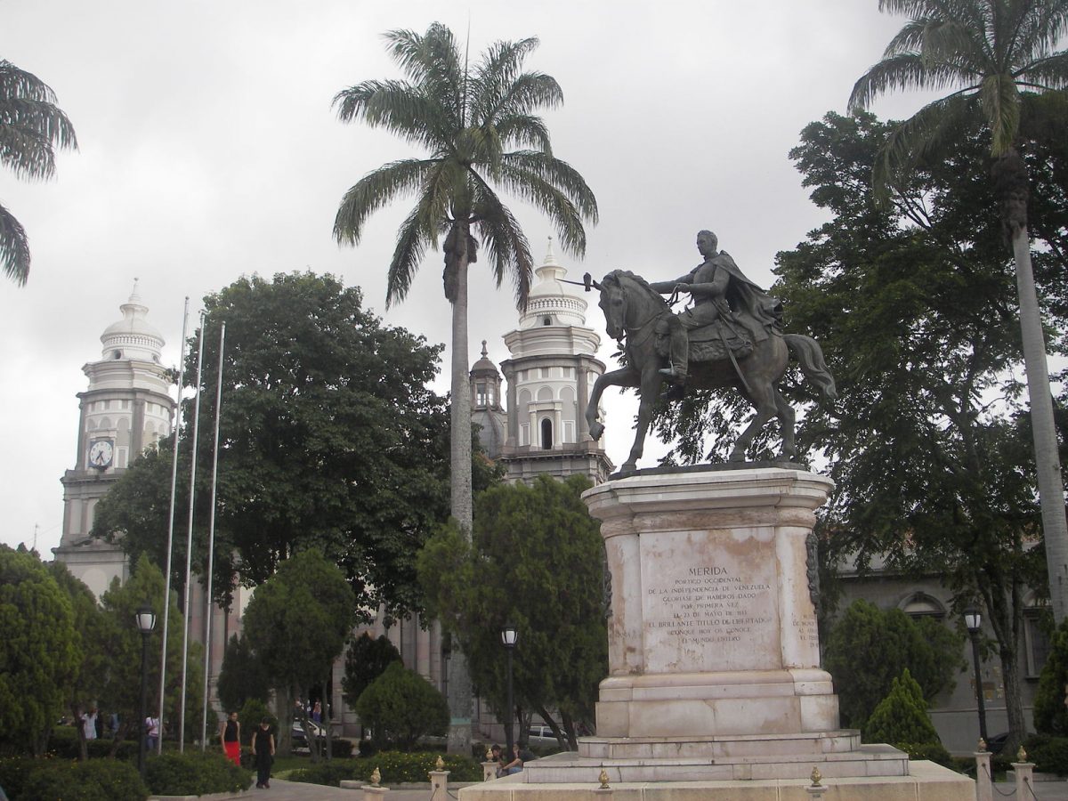 Equestrian statue of Simon Bolivar in Merida Venezuela
