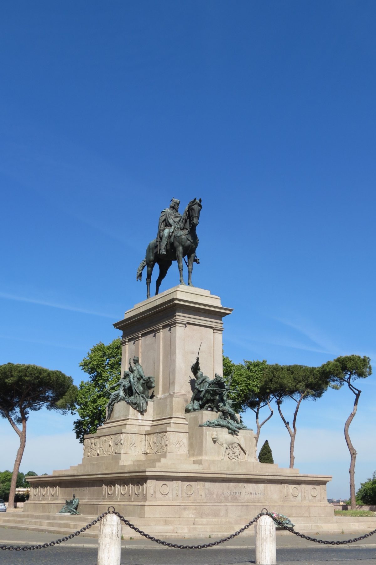 Equestrian statue of Giuseppe Garibaldi in Rome Italy