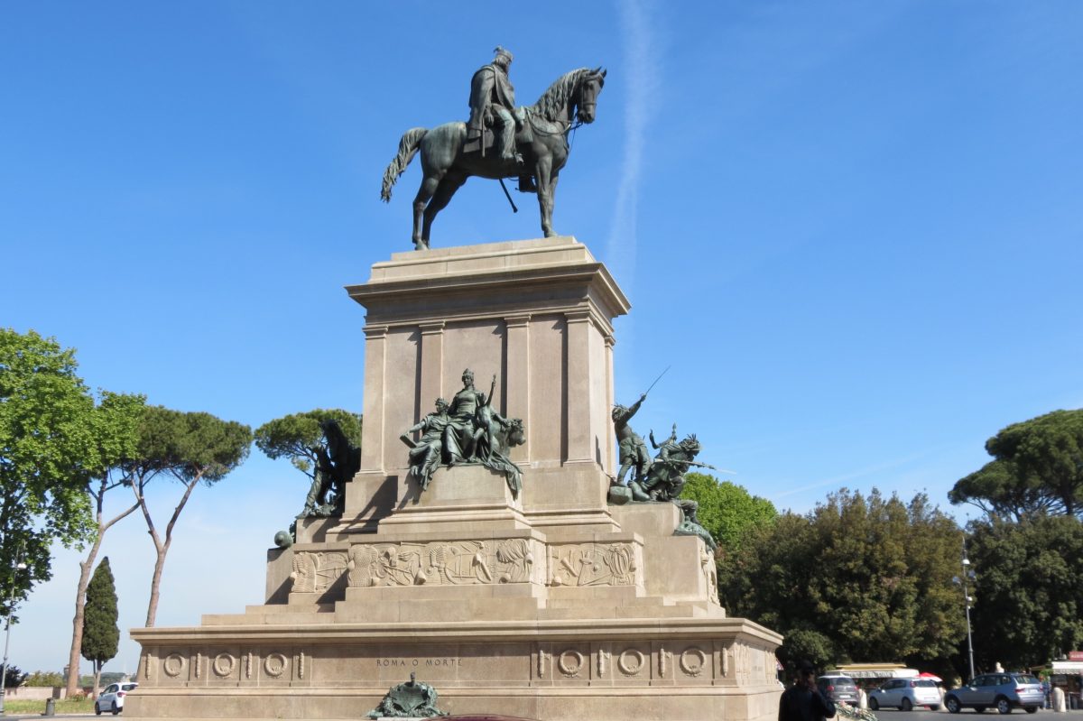 Equestrian statue of Giuseppe Garibaldi in Rome Italy