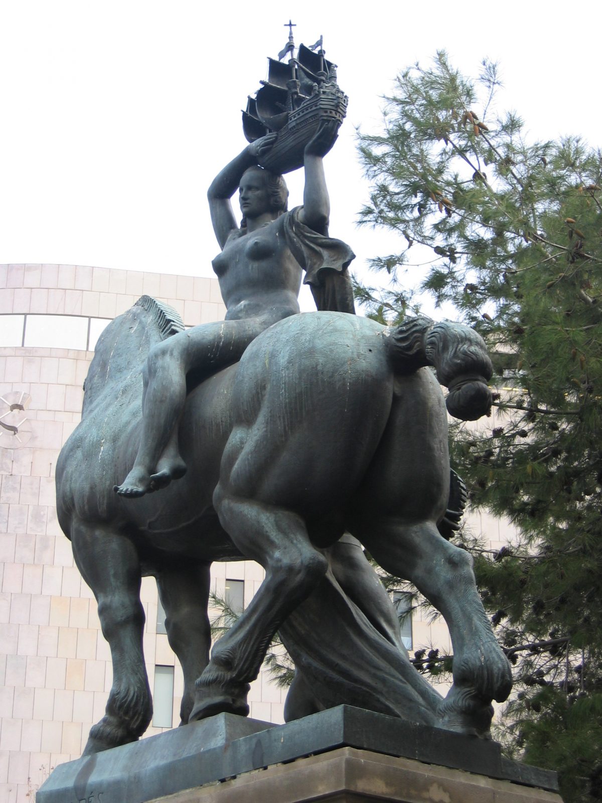 Equestrian statue of Barcelona in Barcelona Spain