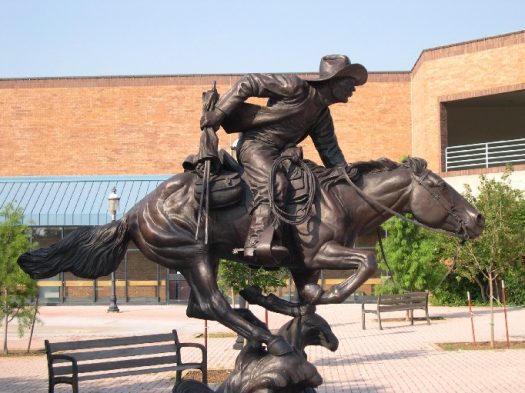 Equestrian statue of Boomer in OK Enid US