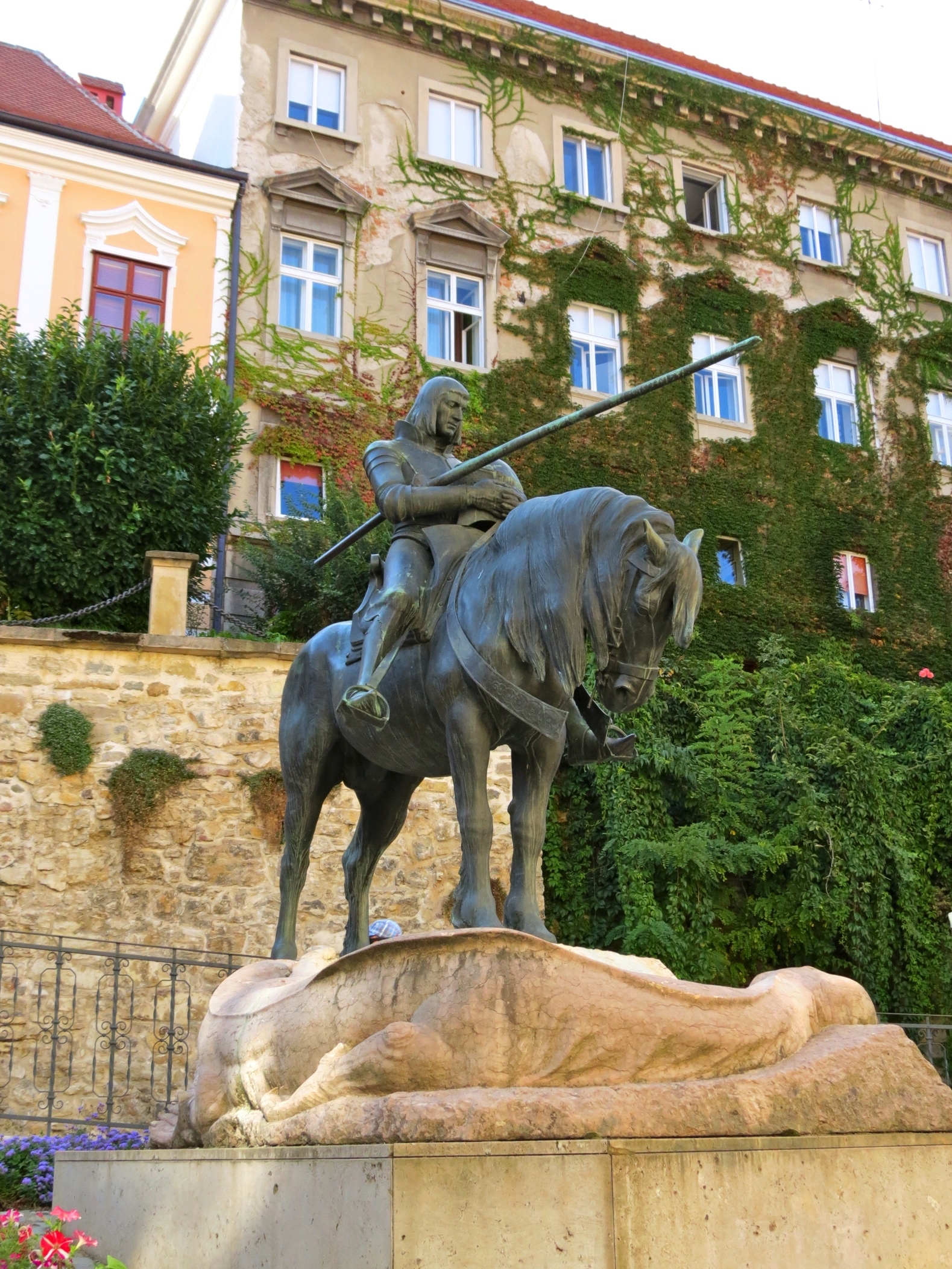 Equestrian statue of Saint George in Zagreb Croatia