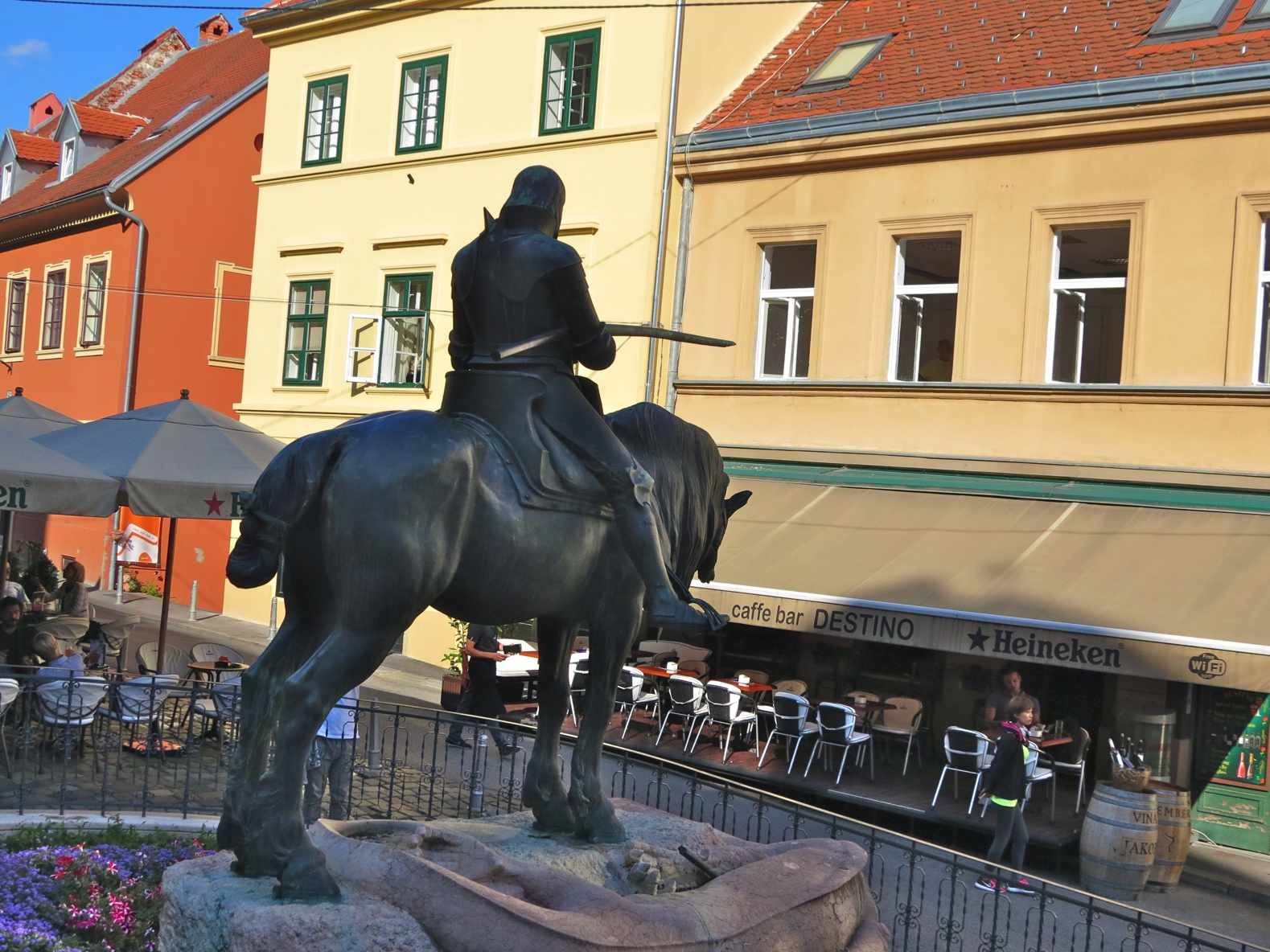 Equestrian statue of Saint George in Zagreb Croatia