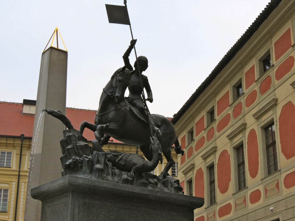 Equestrian statue of Saint George in Prague Czech Republic