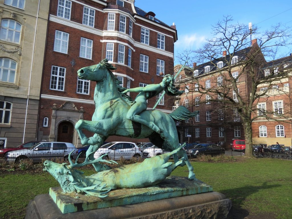 Equestrian statue of Diana on horseback in Copenhagen Denmark