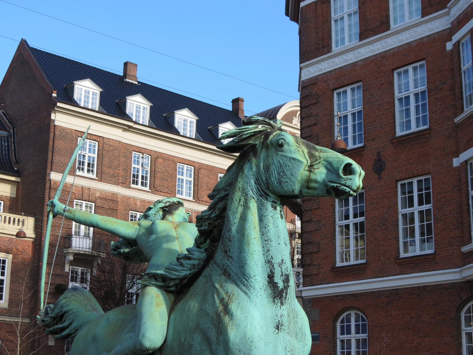 Equestrian statue of Diana on horseback in Copenhagen Denmark