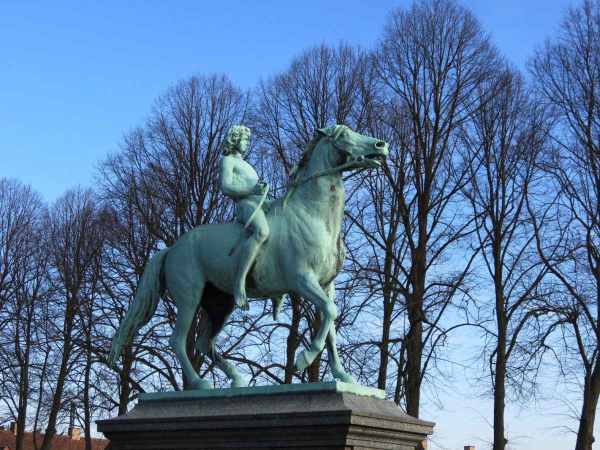 Equestrian statue of Young man on horseback in Copenhagen Denmark