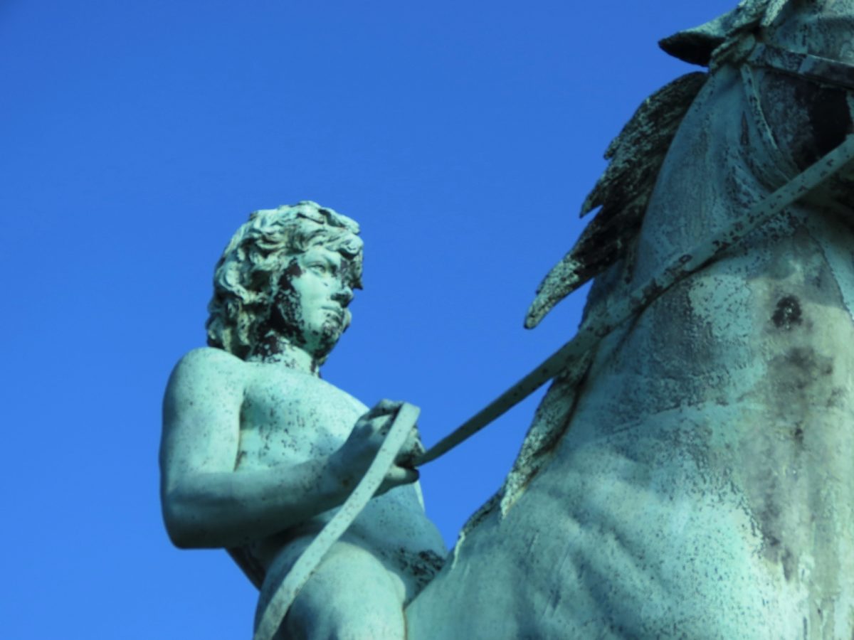 Equestrian statue of Young man on horseback in Copenhagen Denmark