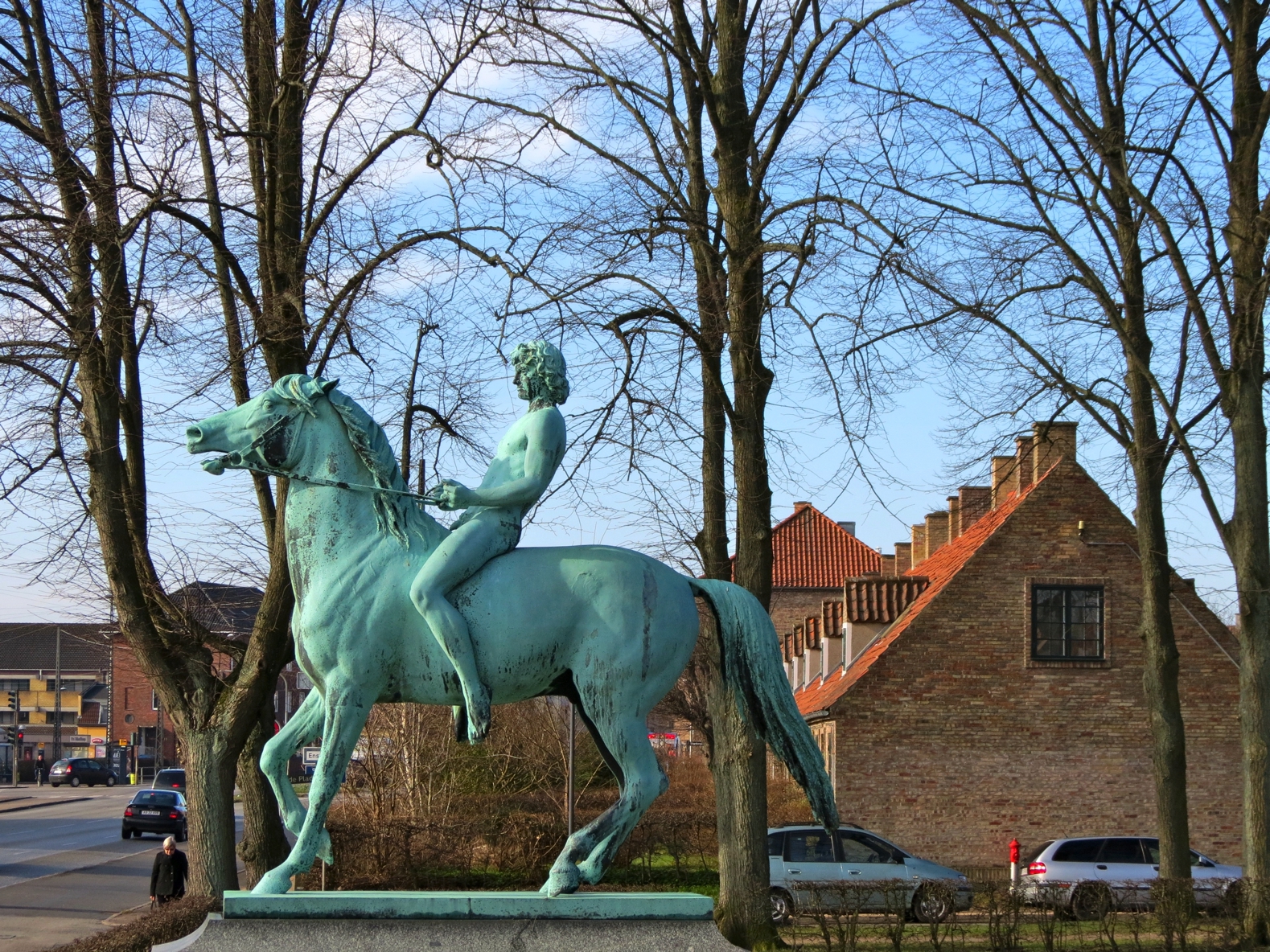 Equestrian statue of Young man on horseback in Copenhagen Denmark