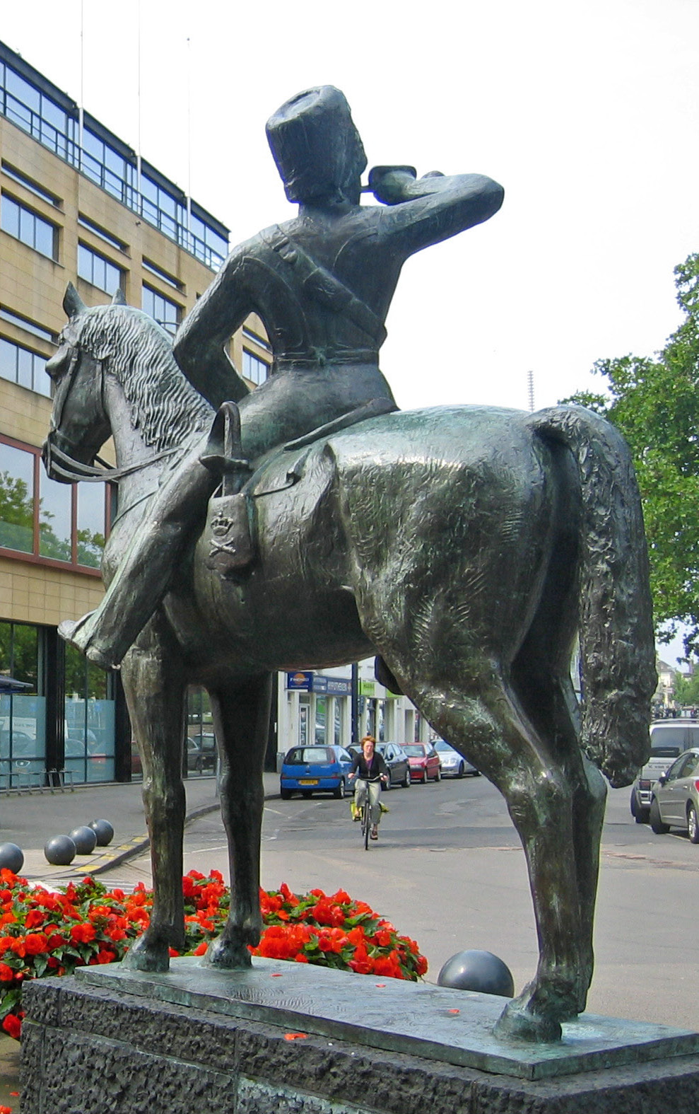 Equestrian statue of Artillery Memorial (the Yellow Riders) in Arnhem ...