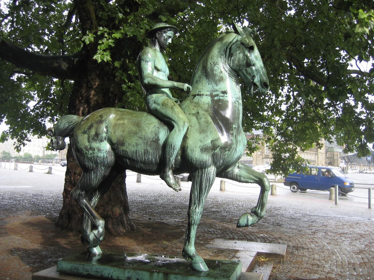 Equestrian statue of Rider (Reiter) in Hamburg Germany