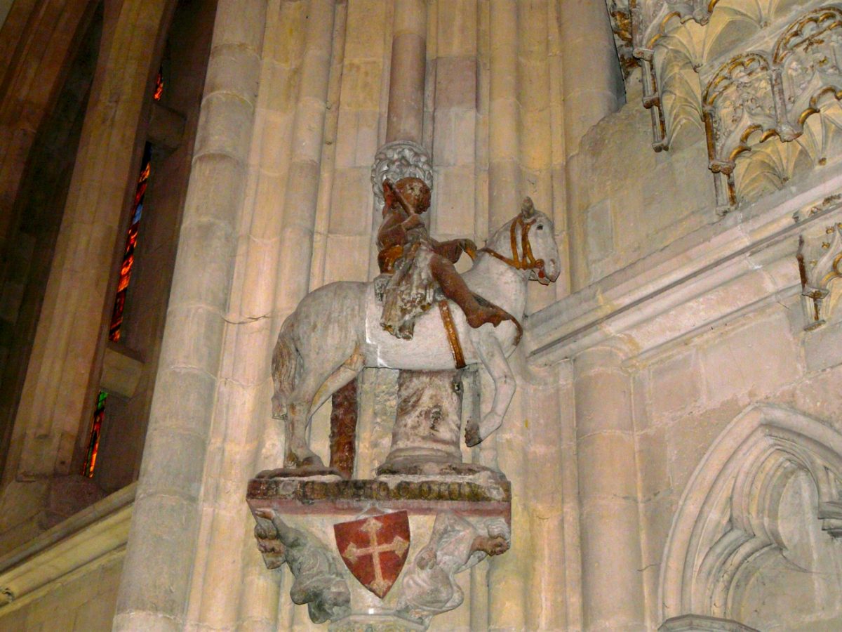 Equestrian statue of Saint George in Regensburg Germany