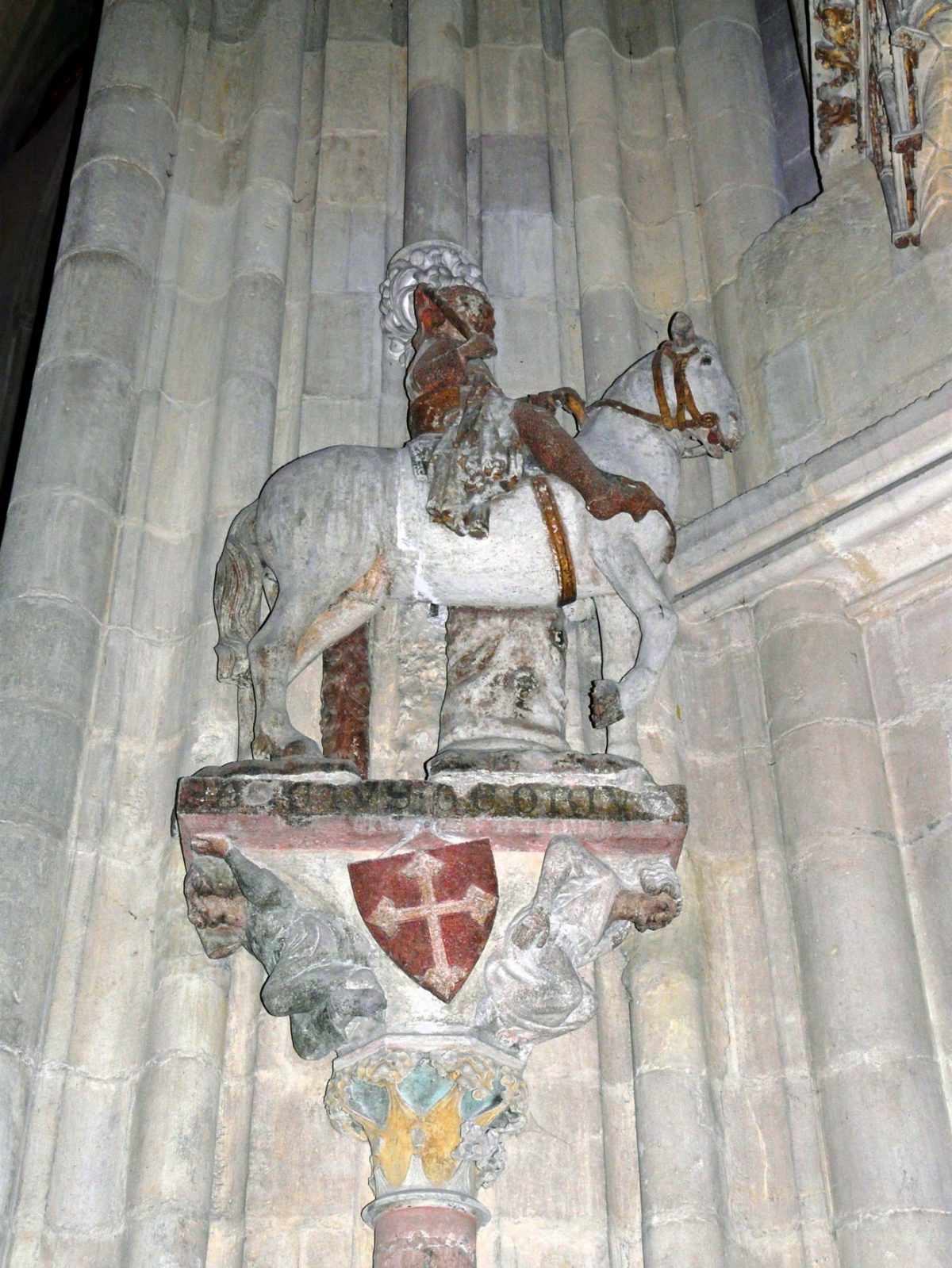 Equestrian statue of Saint George in Regensburg Germany