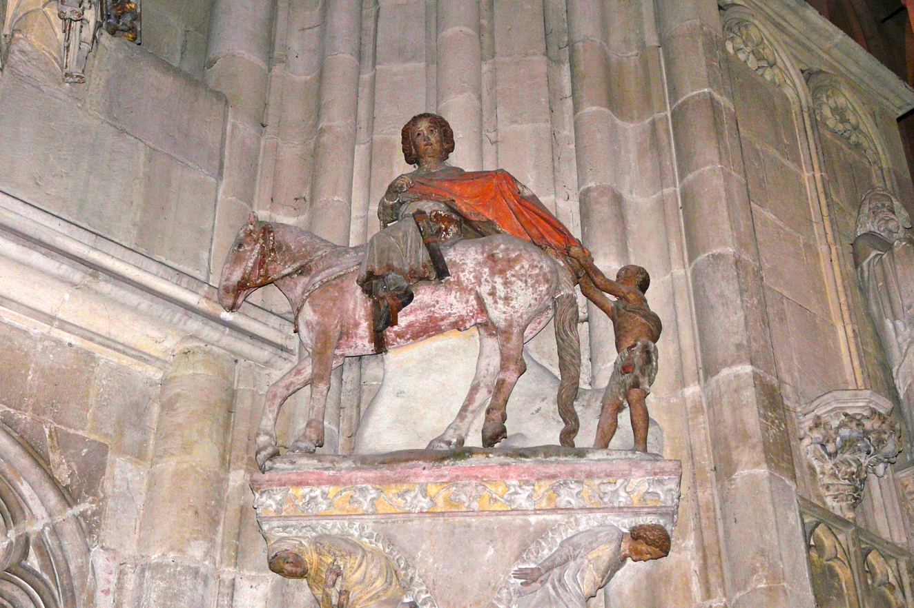 Equestrian statue of Saint Martin in Regensburg Germany