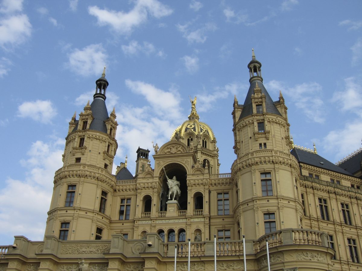 Equestrian statue of Obotrittenfürst Niklot in Schwerin Germany