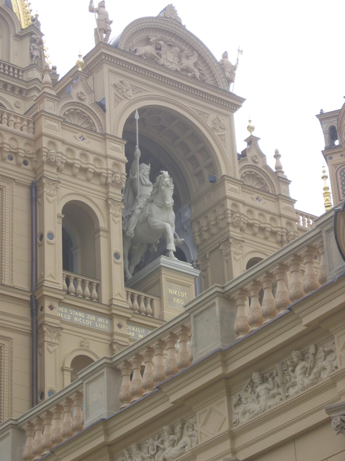 Equestrian statue of Obotrittenfürst Niklot in Schwerin Germany