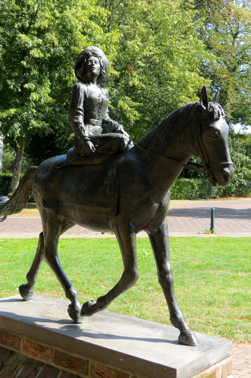 Equestrian statue of Lady of Batinghe in Dwingeloo Netherlands