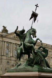 Equestrian statue of Saint George in Berlin Germany