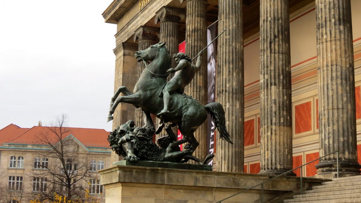 Equestrian statue of Lionfighter in Berlin Germany