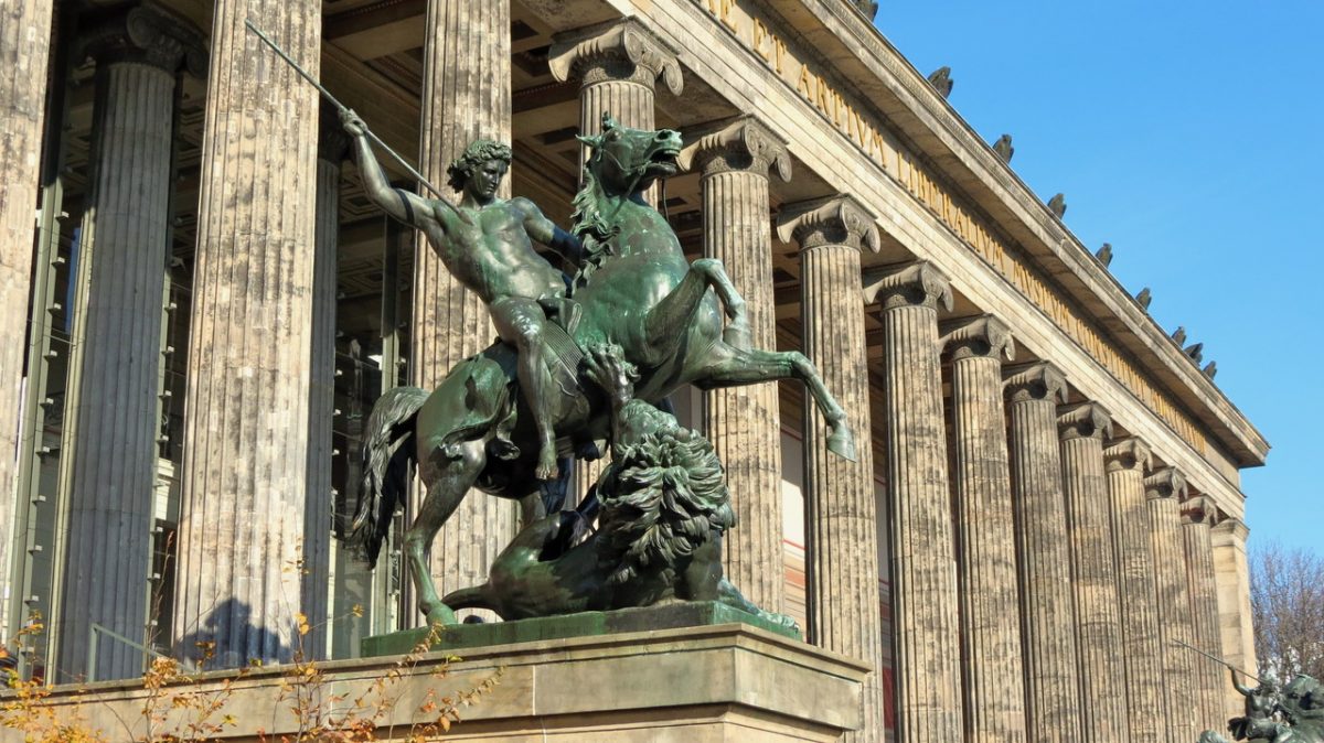 Equestrian statue of Lionfighter in Berlin Germany