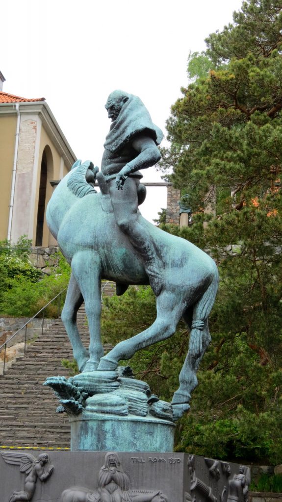 Equestrian statue of Folke Filbyter in Linköping Ostergötland Sweden