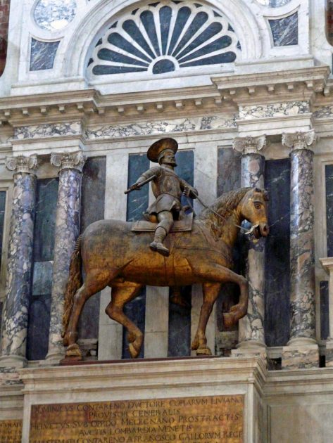 Equestrian statue of Domenico Contarini in Venice Italy