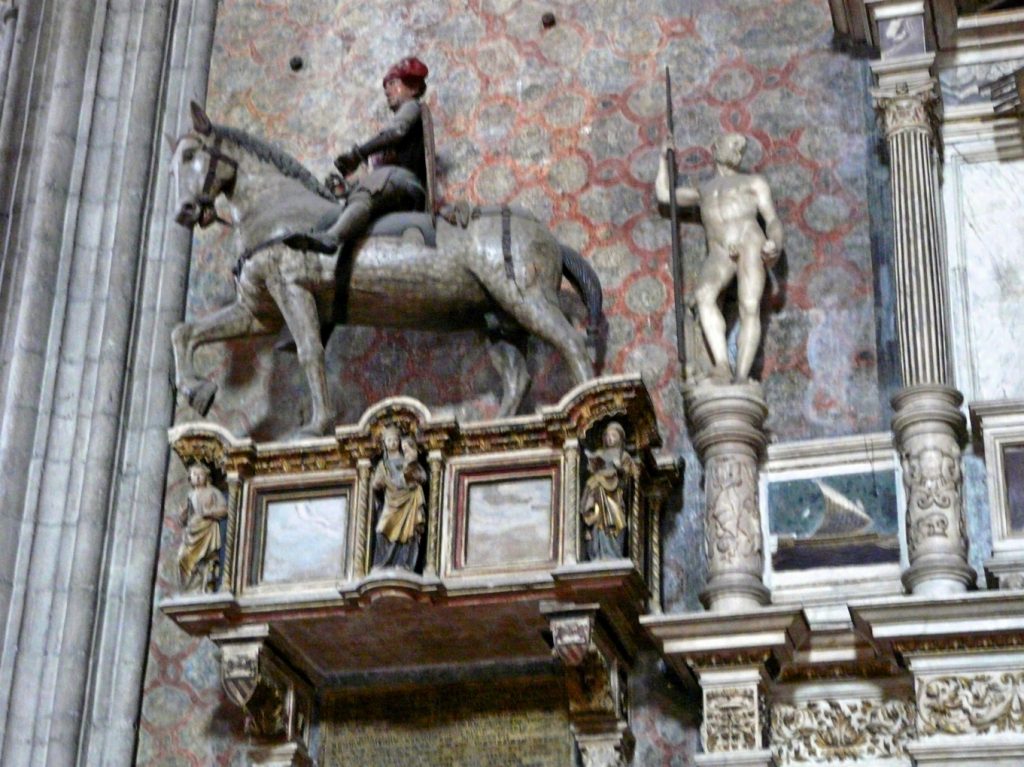 Equestrian statue of Paolo Savelli in Venice Italy