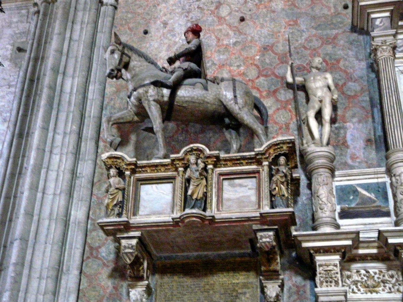 Equestrian statue of Paolo Savelli in Venice Italy