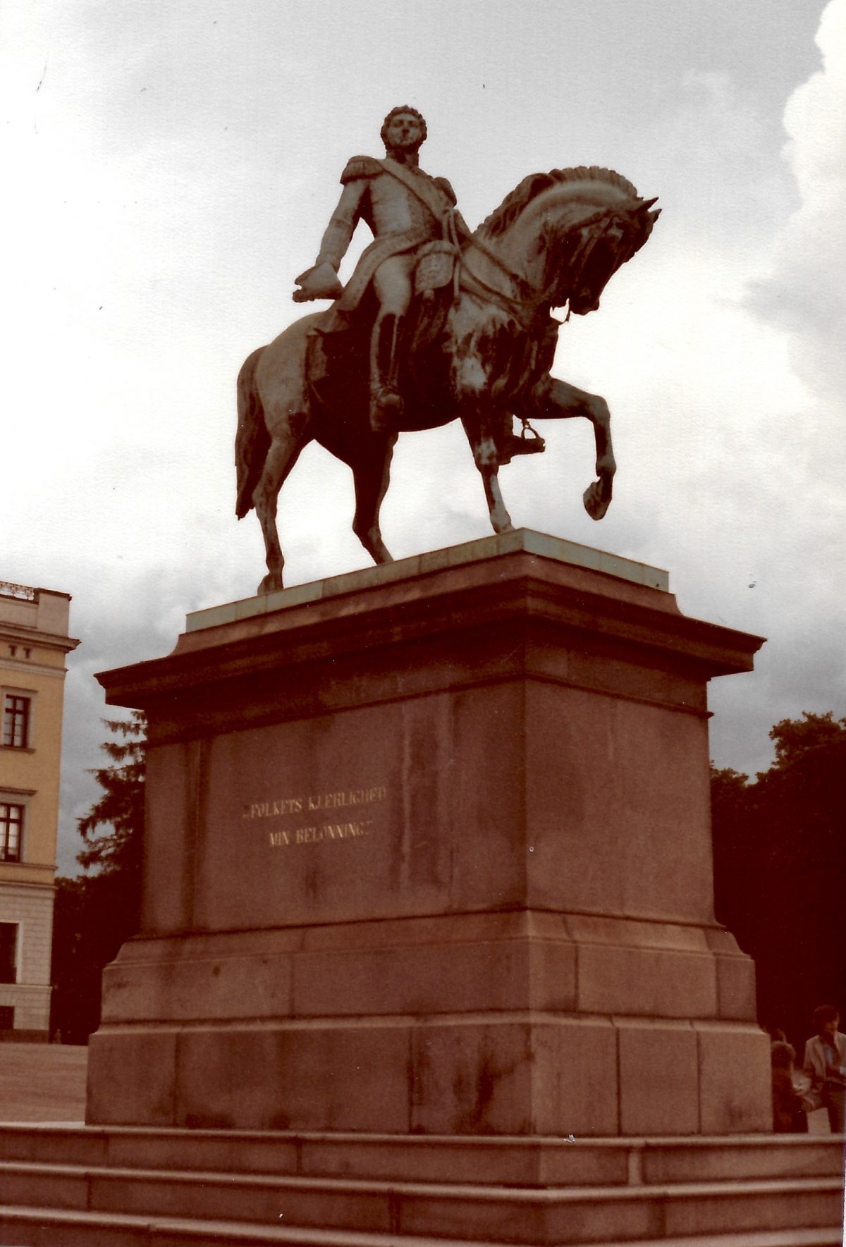 Equestrian statue of Karl Johan (Karl III) in Oslo Norway