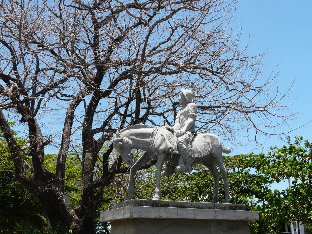 Equestrian statue of Cowboy (sabanero) in Liberia Costa Rica