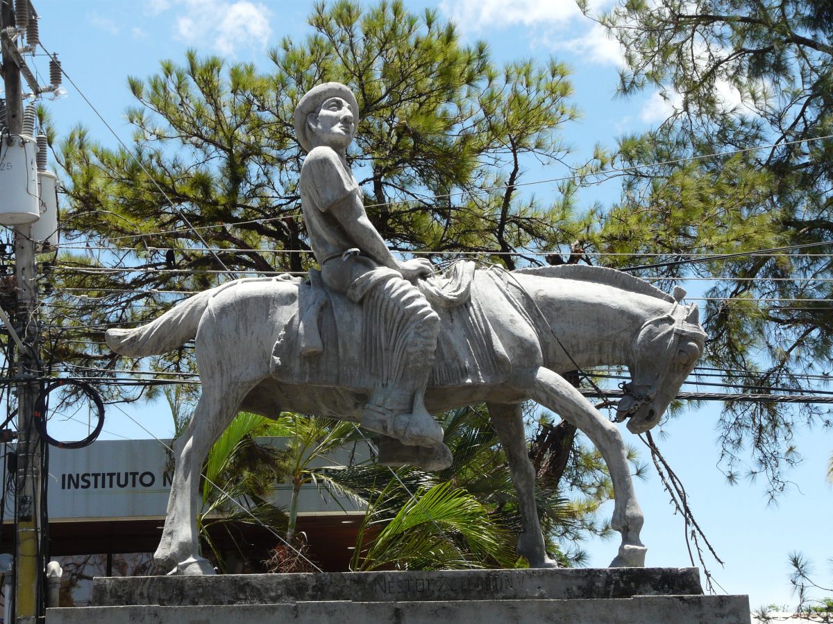 Equestrian statue of Cowboy (sabanero) in Liberia Costa Rica