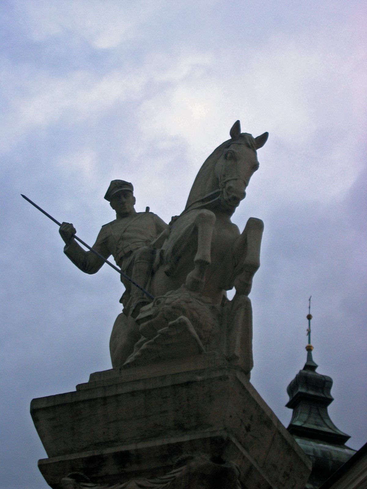Equestrian statue of Cavalry memorial in Poznan Poland