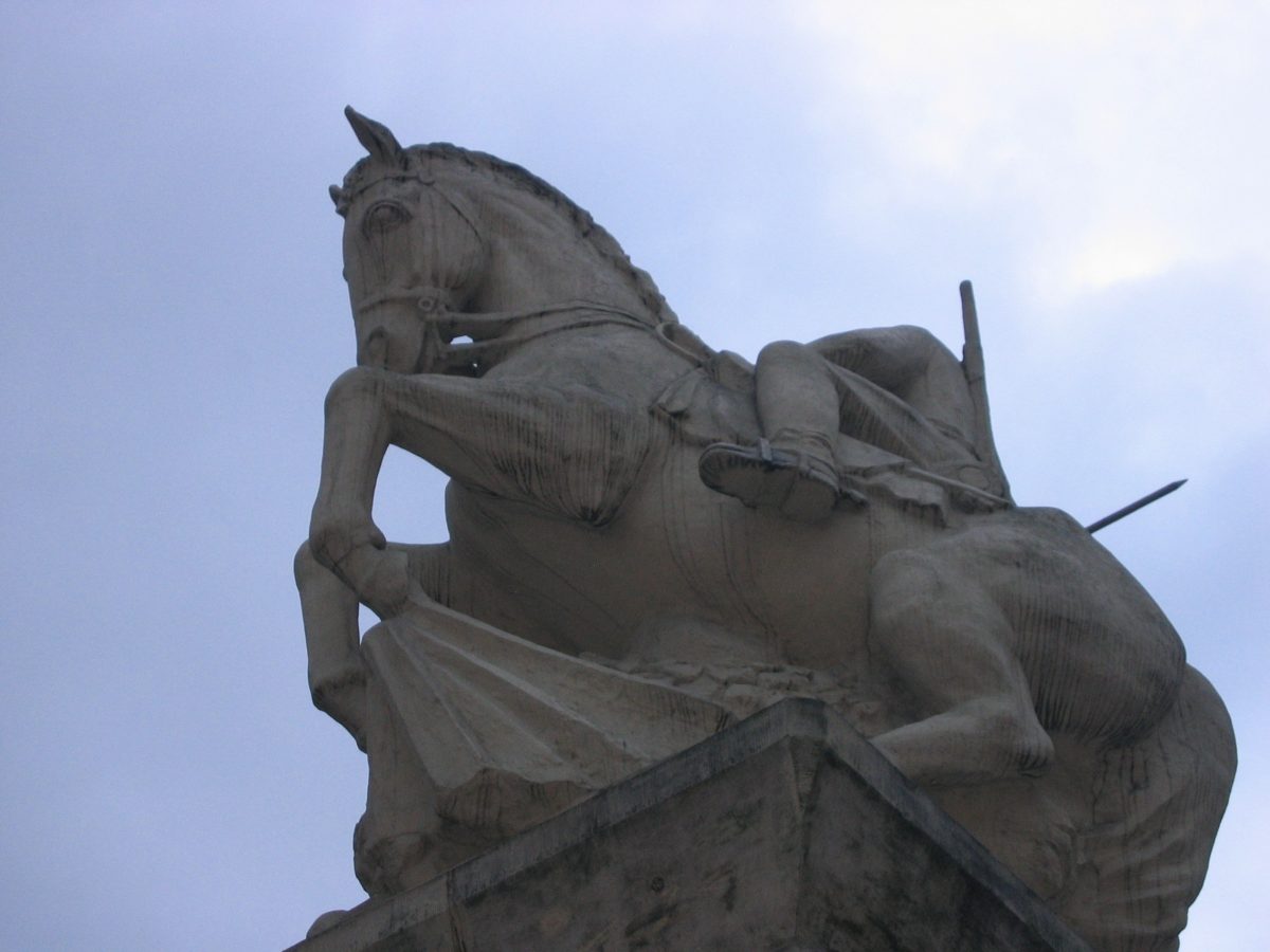 Equestrian statue of Cavalry memorial in Poznan Poland