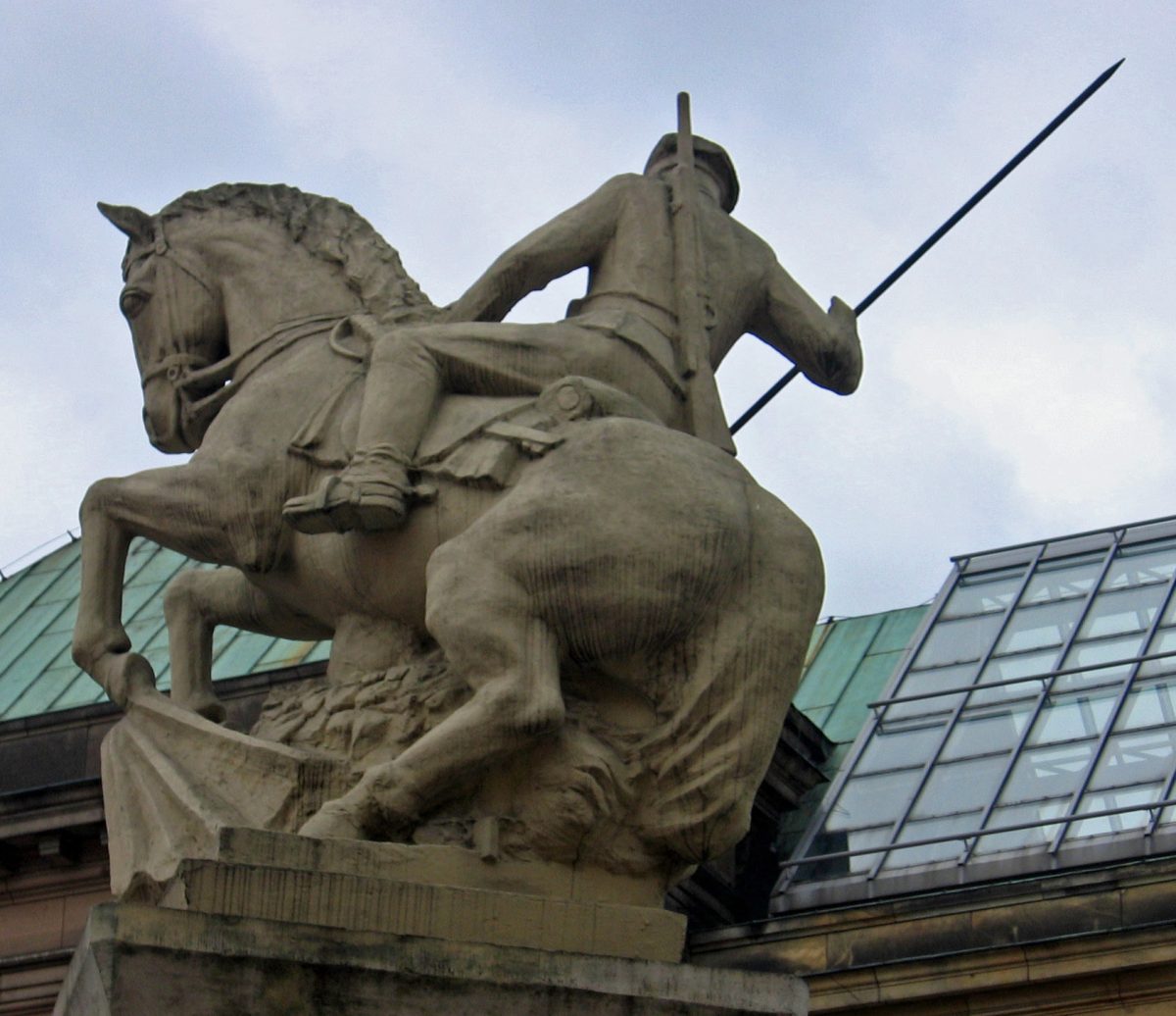 Equestrian statue of Cavalry memorial in Poznan Poland